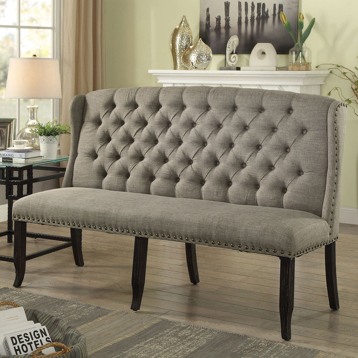 Sania III Light Gray 3-Seater Love Seat Bench – Island Furniture of Jamaica