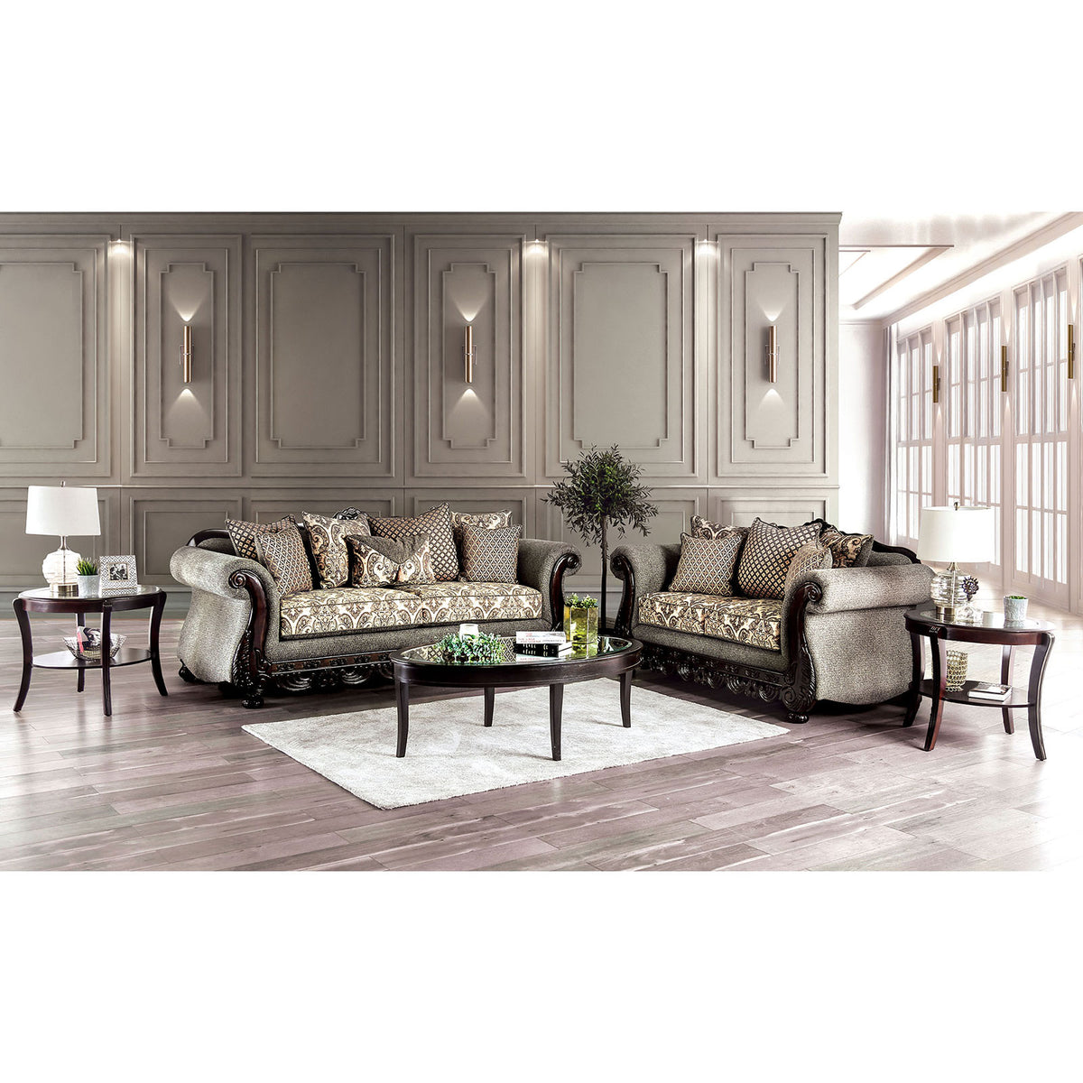 Justina Gray/Espresso Sofa + Love Seat – Island Furniture of Jamaica